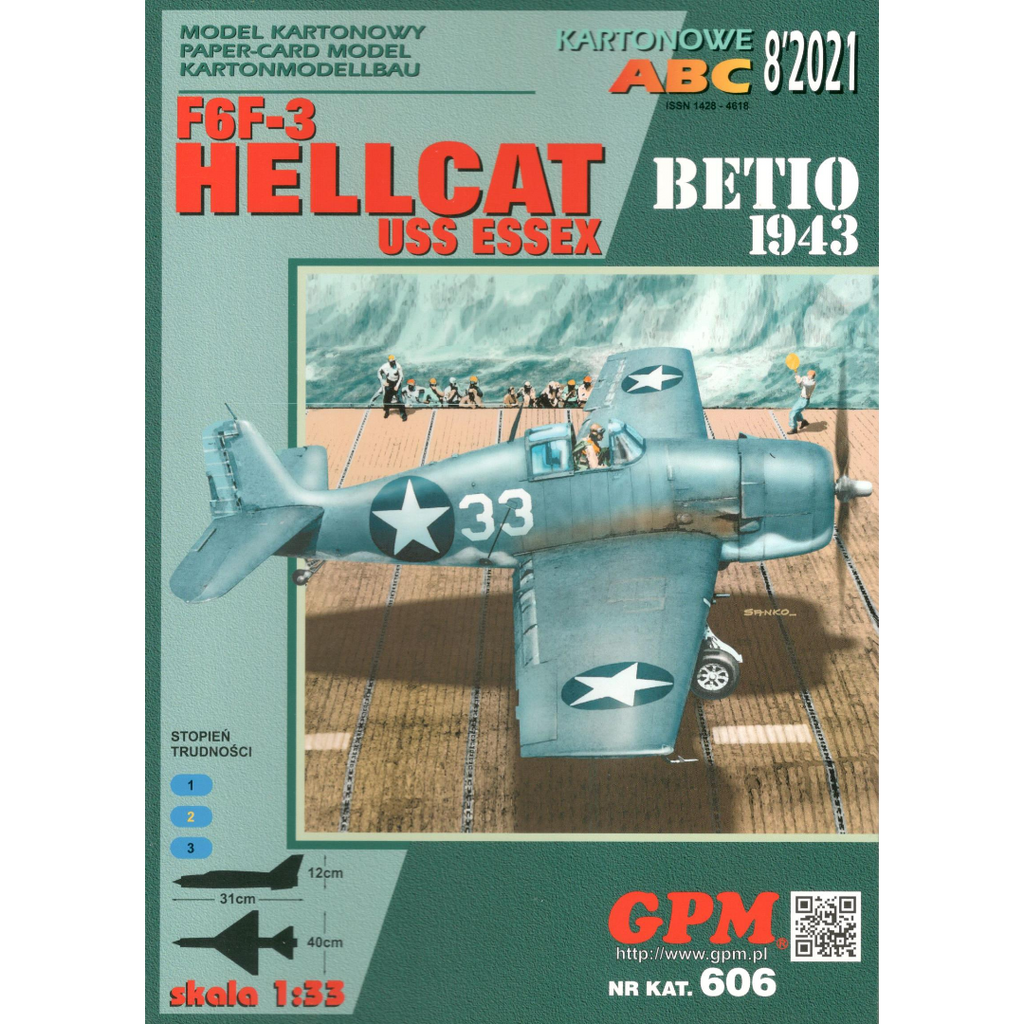 F6F-3 Hellcat Model Kit 1:25 - GPM WWII Aircraft Replica – Modelland