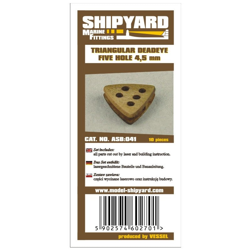 4.5mm Triangular Deadeye Rigging Blocks (10 pcs) - Enhance Your Model ...