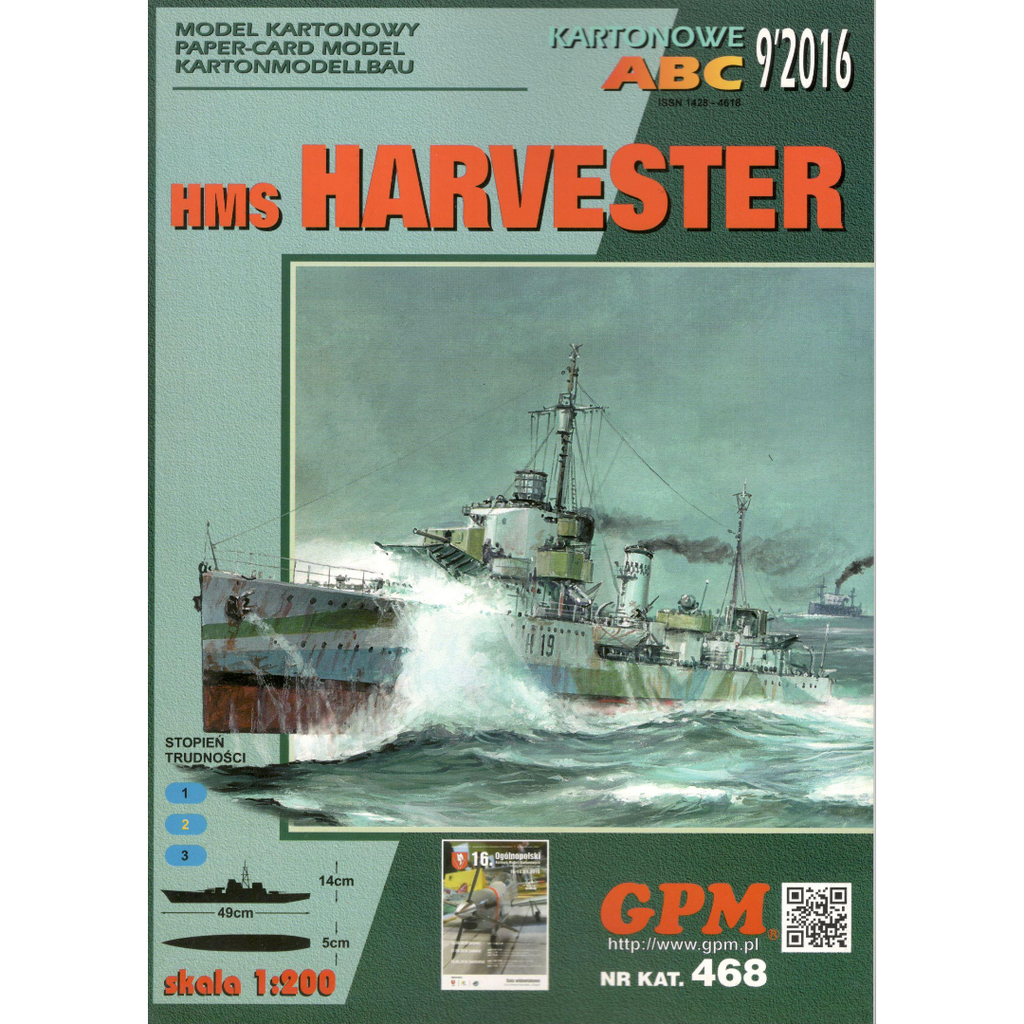 HMS Harvester 1:200 Scale Card Model Kit - GPM Edition – Modelland