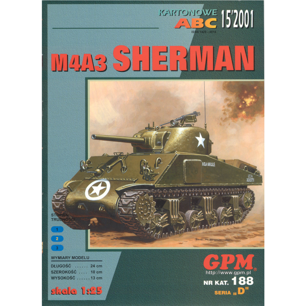 GPM Sherman Tank 1:25 Model Kit - WWII Cardstock Replica – Modelland