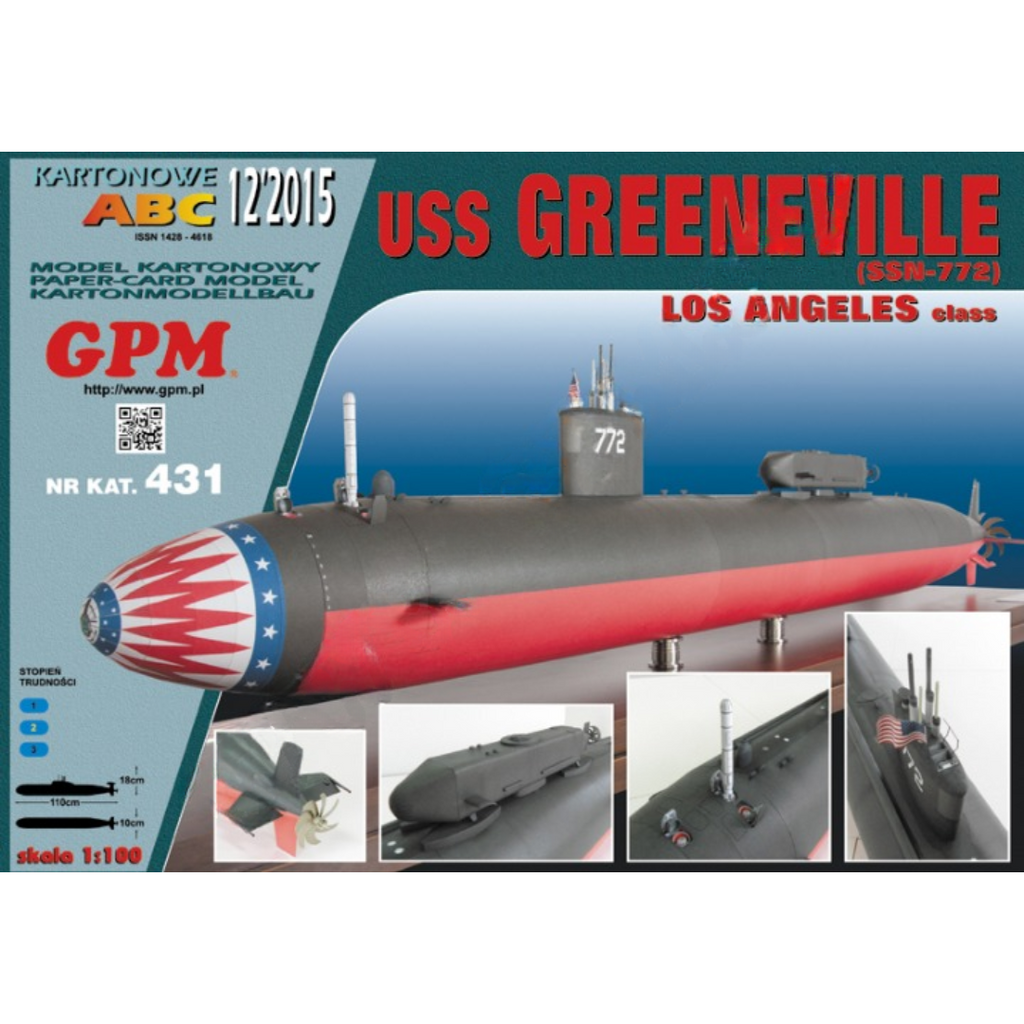 USS Greeneville Model - Detailed Los Angeles Class Submarine Kit ...
