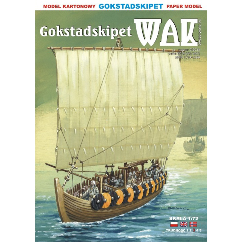 Gokstad Viking Ship Card Model Kit 1:72 - WAK Publishing – Modelland