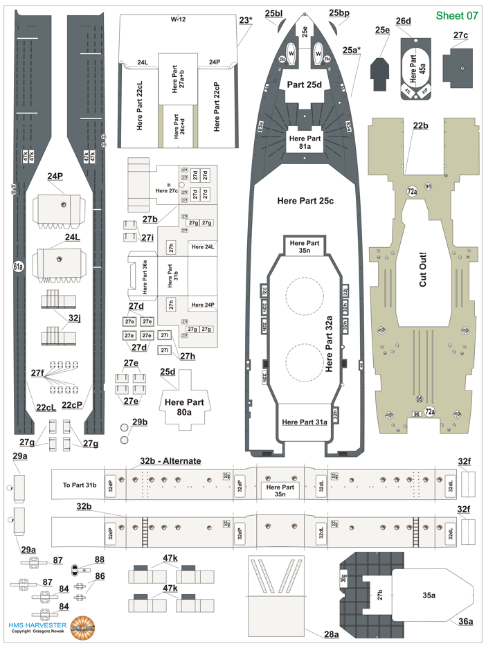 HMS Harvester 1:200 Scale Card Model Kit - GPM Edition – Modelland