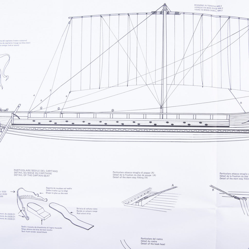 Amati B1004 Greek Bireme Construction Plans - A1 Sheets – Modelland