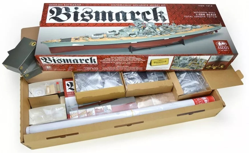 Bismarck Wooden Model Kit 1:200 Scale WWII Final Configuration by Amati ...