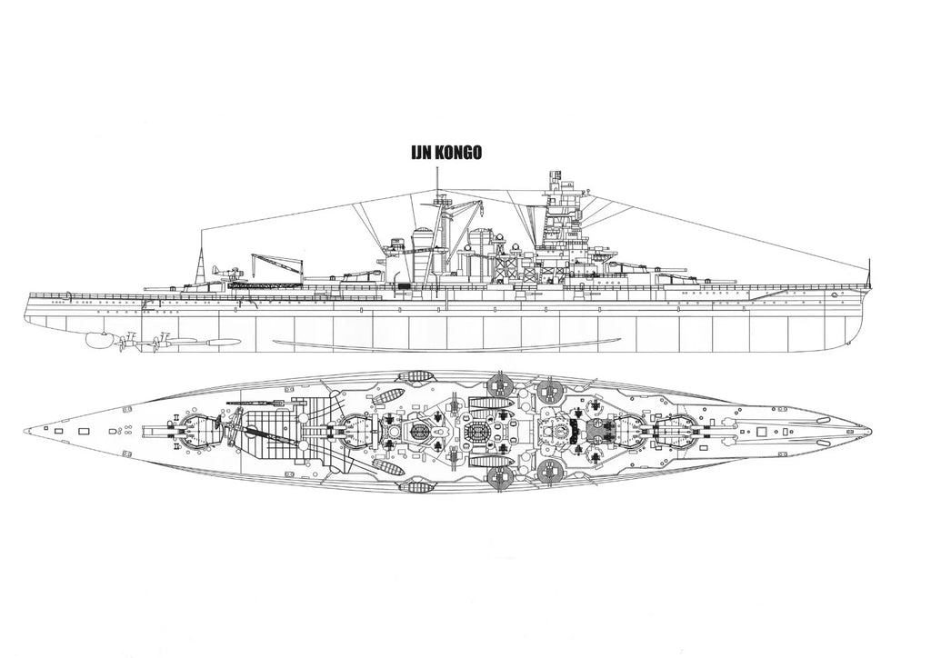 IJN Kongo Card Model Kit 1:200 by Answer/Angraf - Japanese Battleship ...
