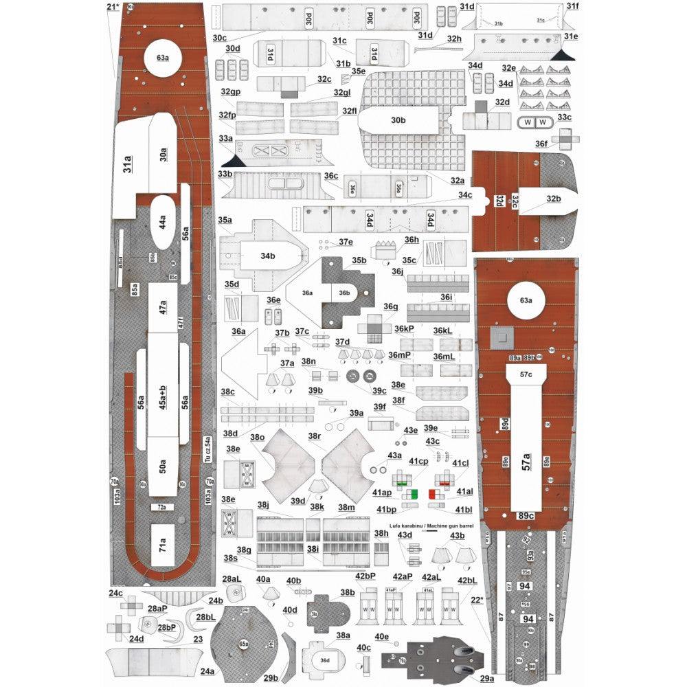 WAK Mutsuki Destroyer Card Model Kit 1:200 - Detailed Naval Replica ...