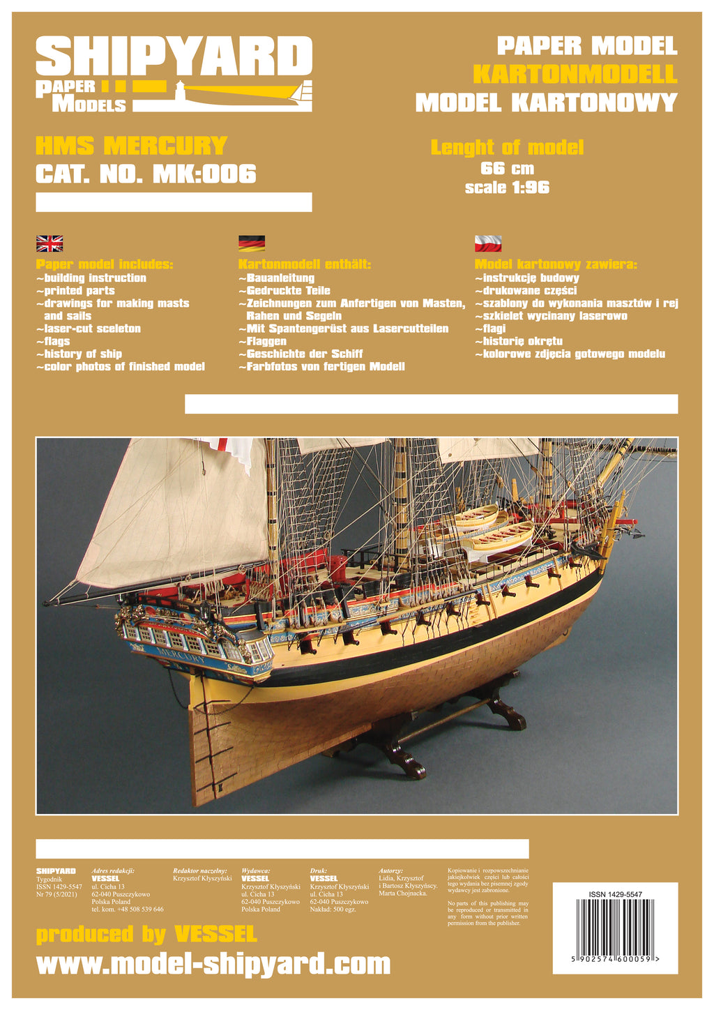 Shipyard HMS Mercury Laser-Cut Model Kit - Historic Craft – Modelland