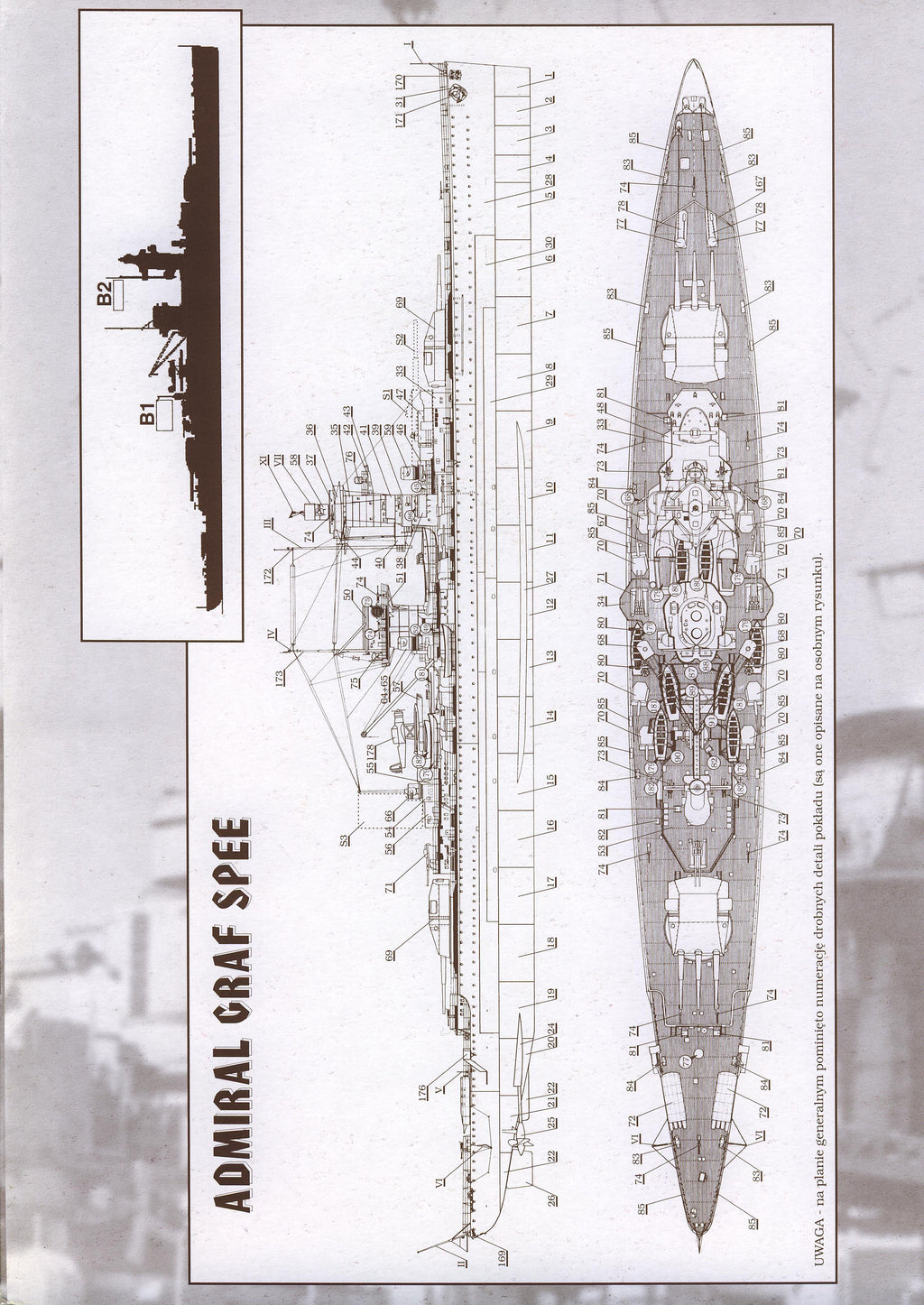 GPM Admiral Graf Spee 1:200 Card Model Kit - WWII Warship Replica ...