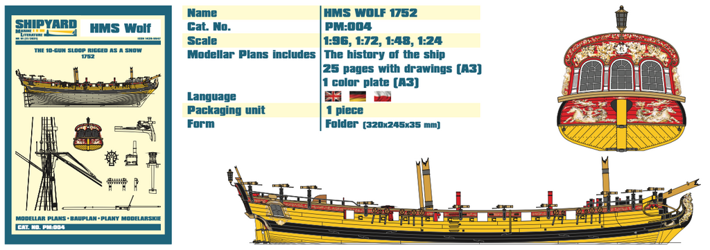 HMS Wolf Ship Model Plans by Shipyard - Detailed Scale Modeling – Modelland