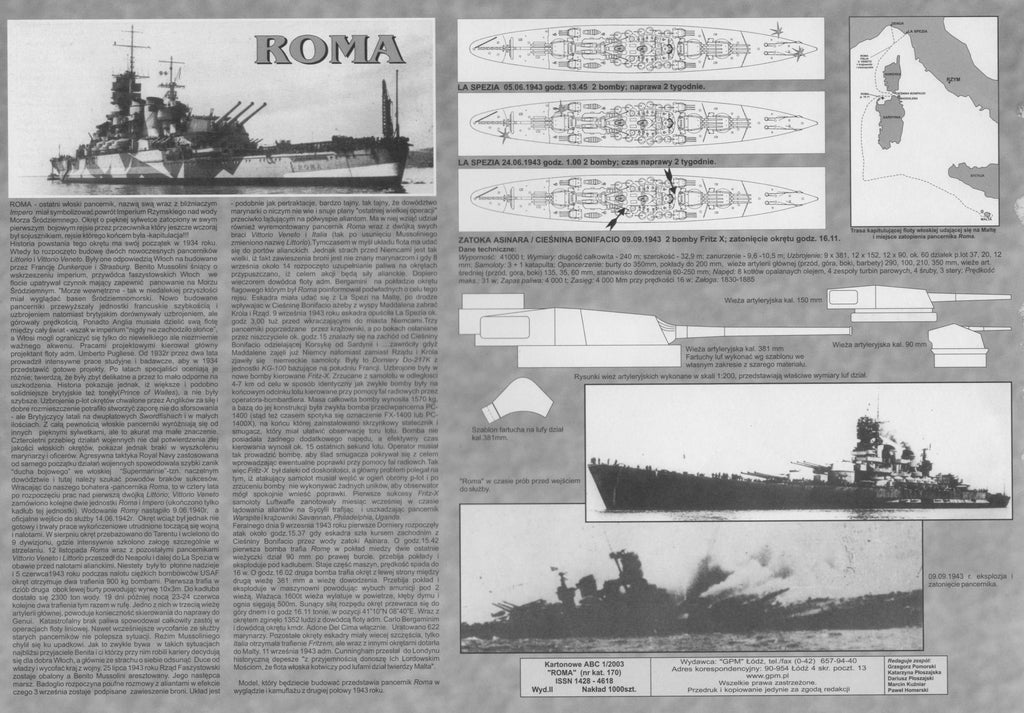 GPM Roma Ship 1:200 Card Model Kit - Detailed Maritime Replica – Modelland