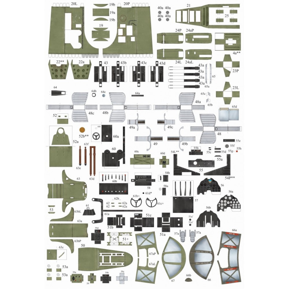 P-38H LIGHTNING Card Model Kit 1:33 - WAK Publishing – Modelland